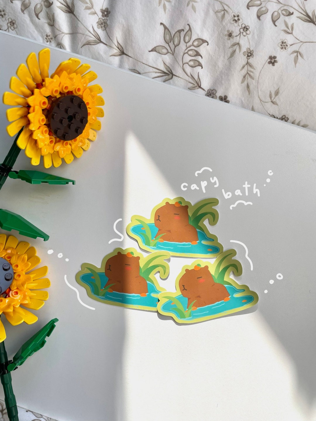 Capybara Bath, Capy Chilling in Water Sticker Flake, Die Cut - Etsy