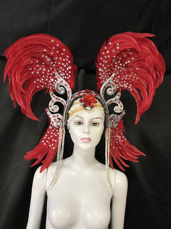 Feather Headpiece Feather Headdress Carnivalsamba Dance Etsy