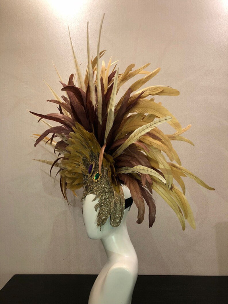 Feather Headdress Feather Headpiece With Shoulderpieces - Etsy