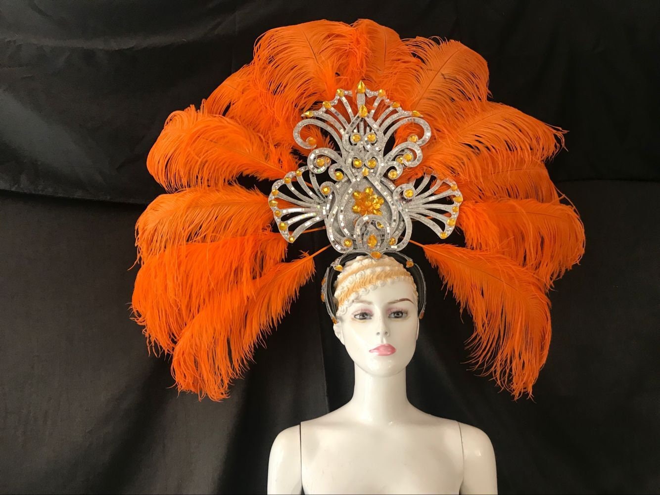 Tocado pluma tocado de plumas Carnaval traje de baile de | Etsy