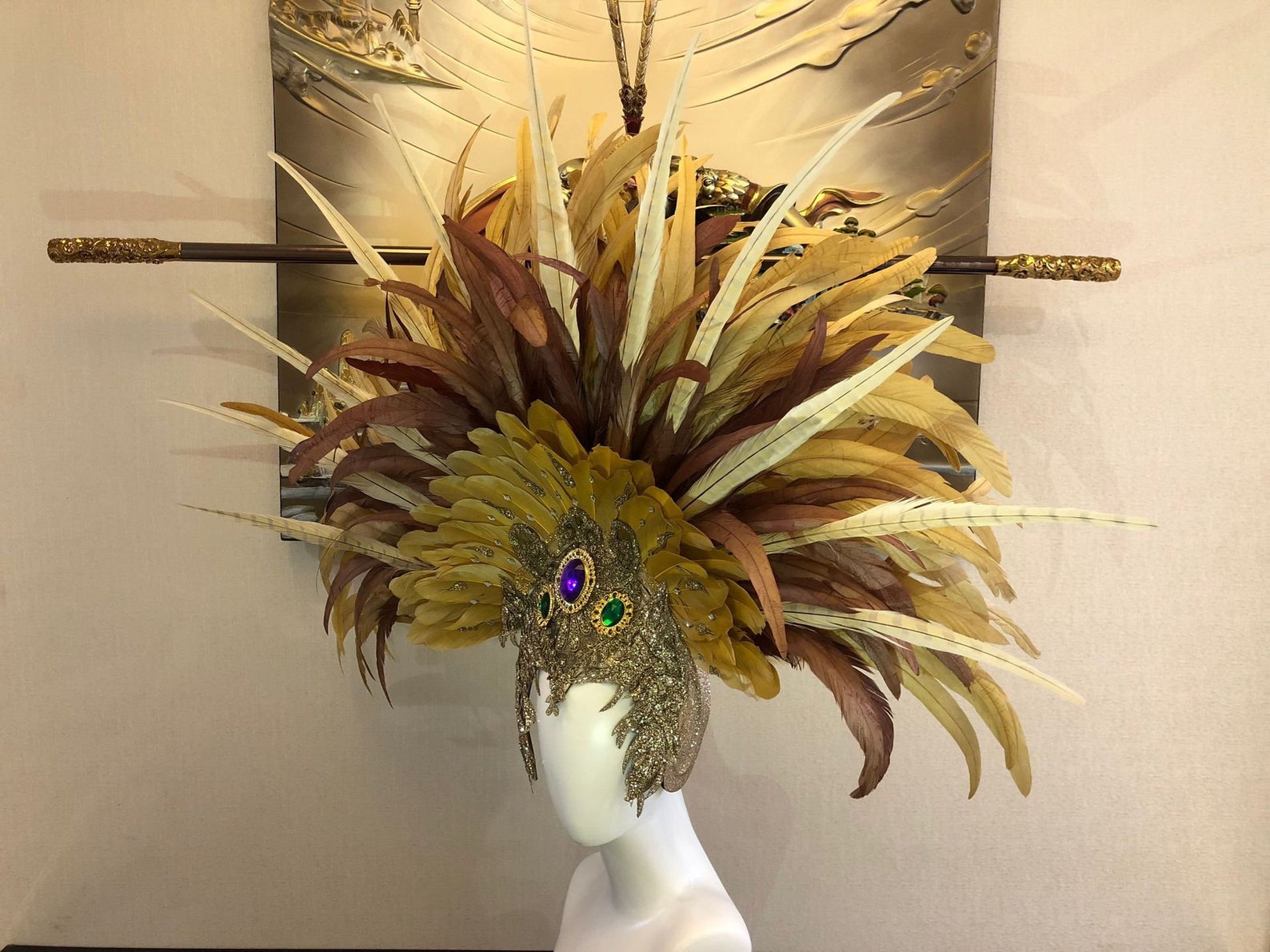 Feather Headdress Feather Headpiece With Shoulderpieces - Etsy