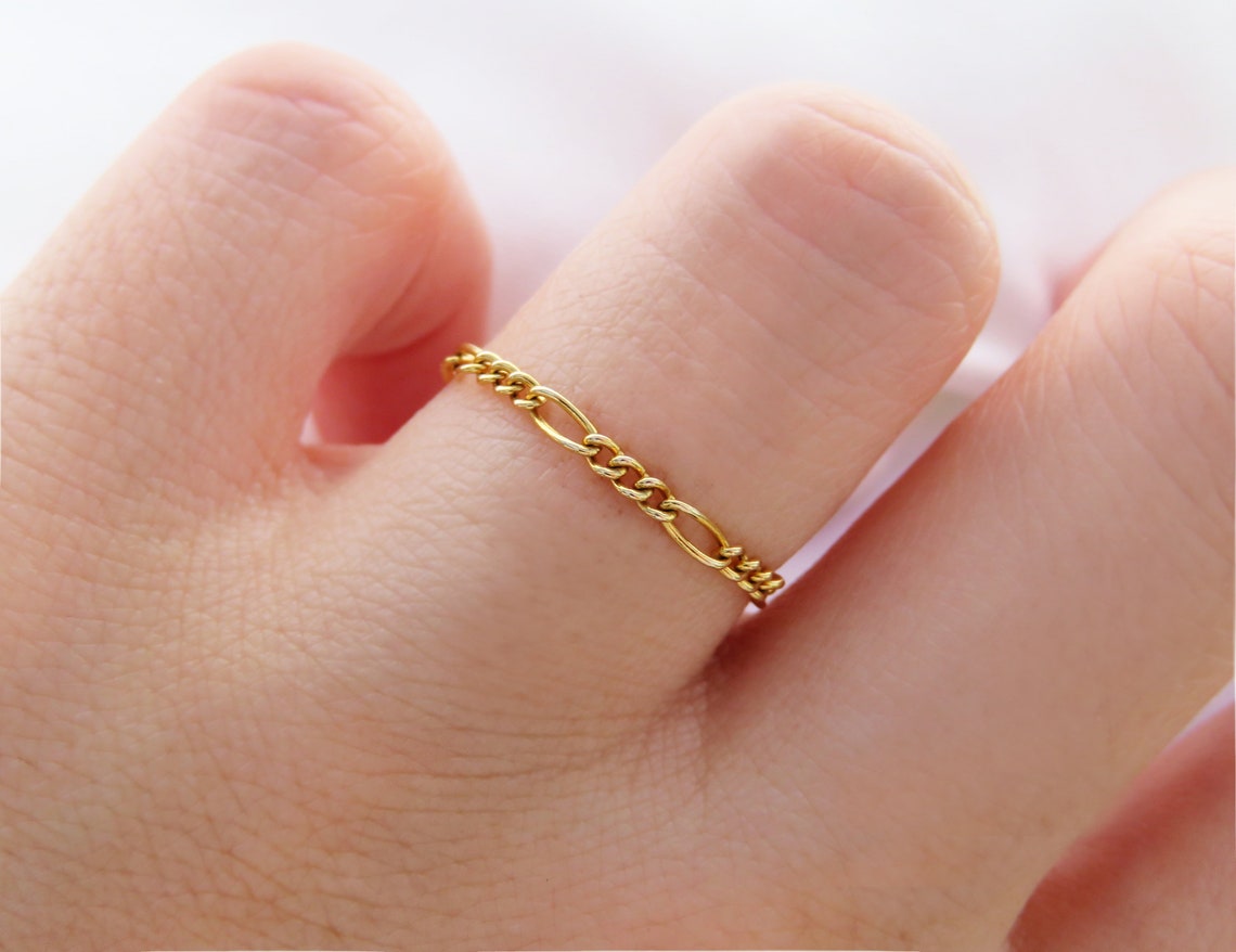 Chain Ring Gold Chain Ring Gold Ring Gold Filled Chain - Etsy
