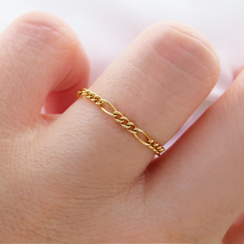 Gold Chain Ring - Etsy