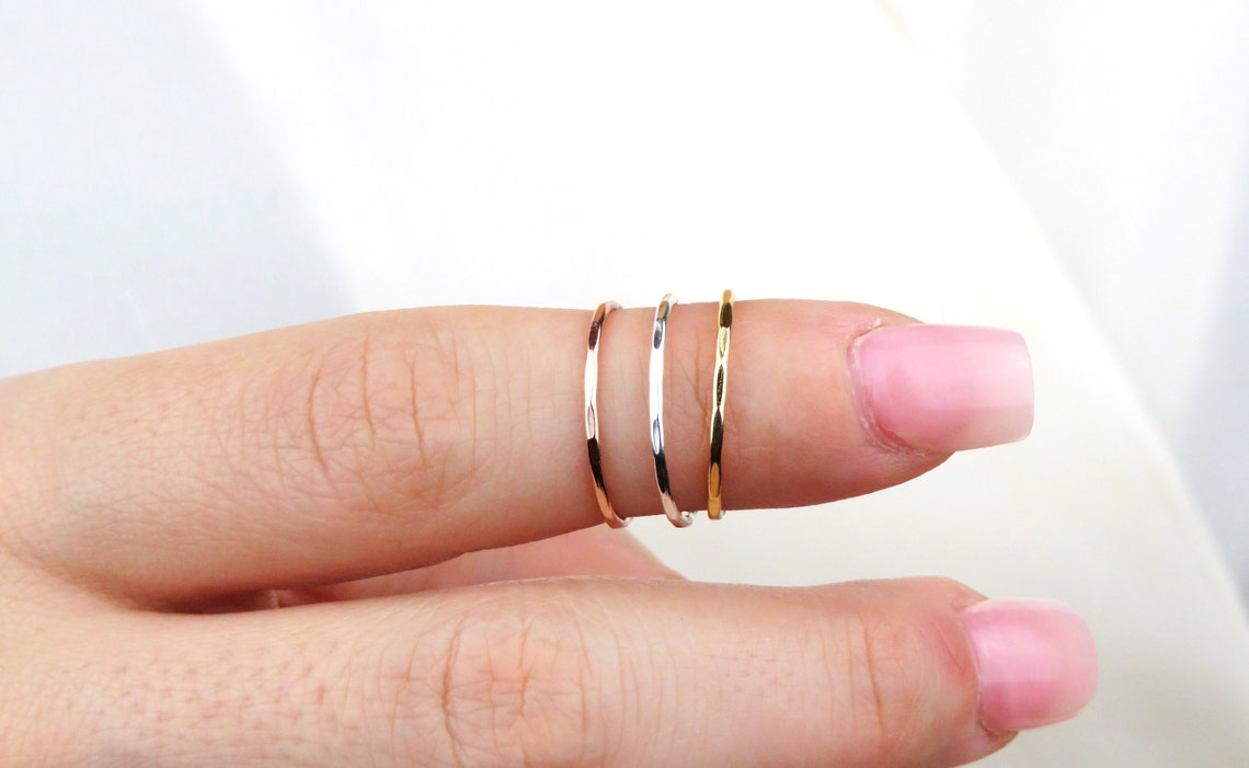 Ultra Thin Rose Gold Ring, Skinny Ring, Thin Ring, Extra Thin Ring ...
