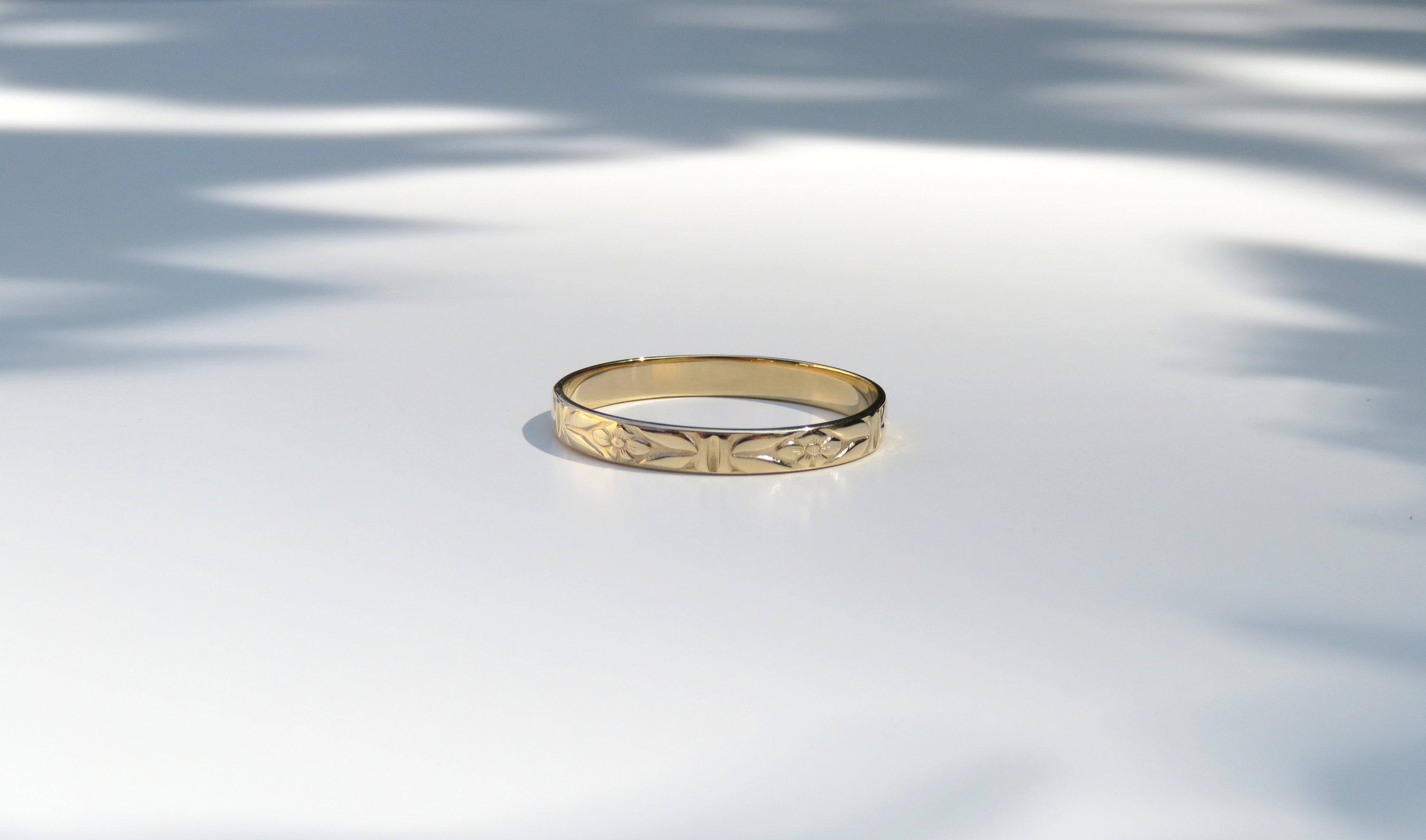 14k Gold Pattern Ring, Solid Gold Ring, Gold Stack Ring, 14k Gold ...