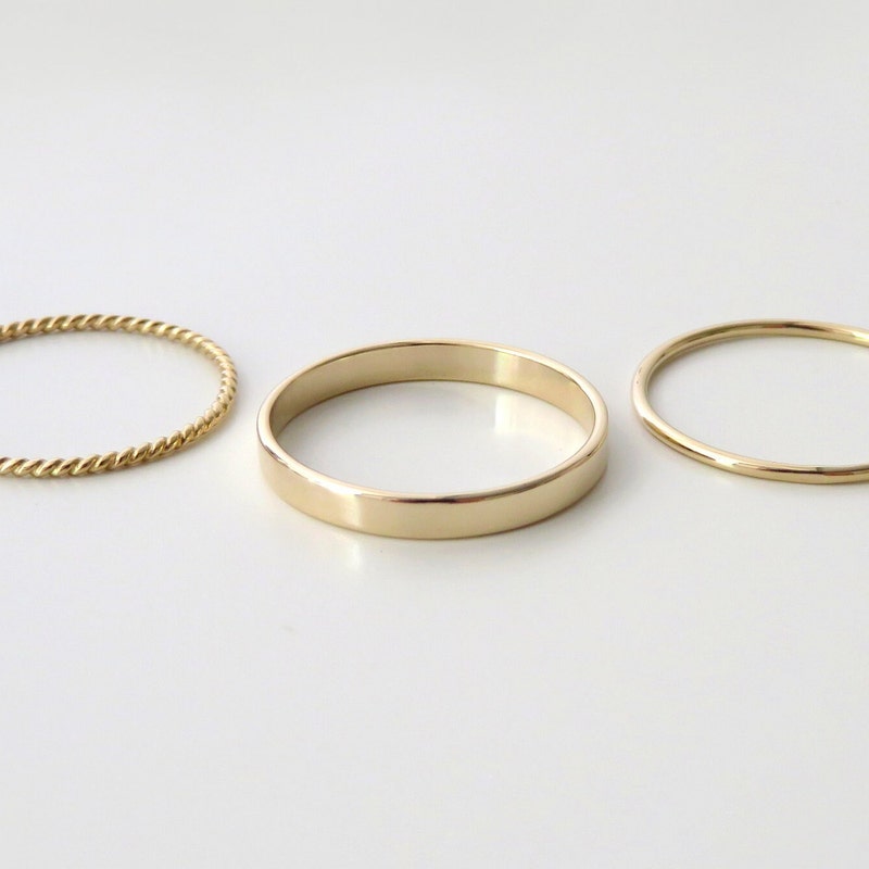 14k Gold Ring Set - Etsy