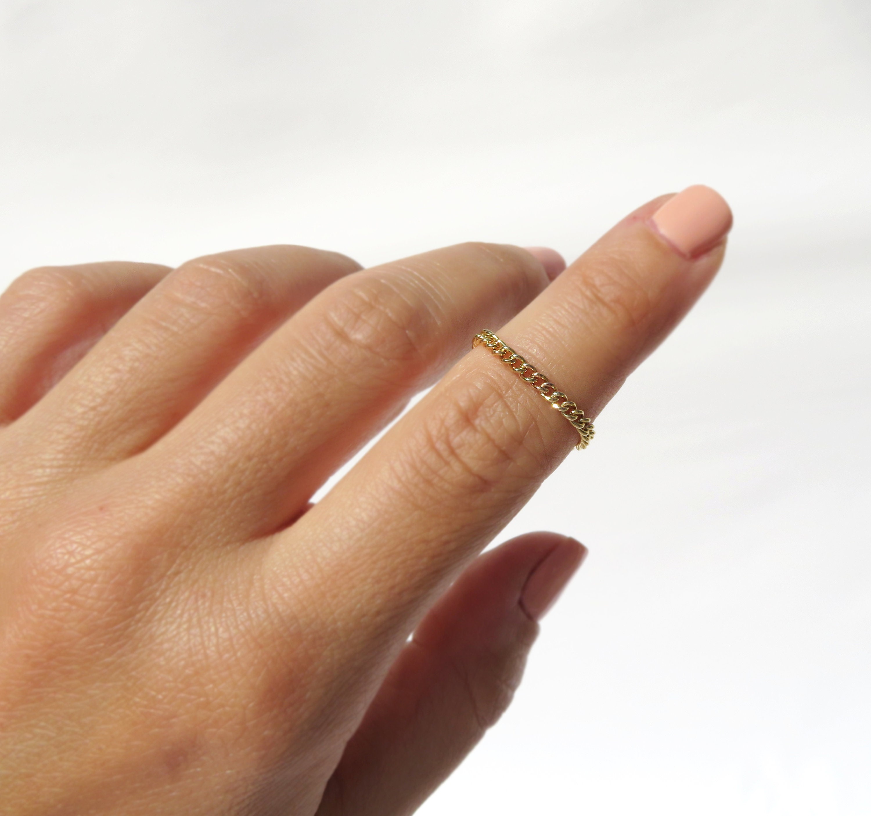 Gold Chain Ring 14k Gold Filled Ring Gold Ring Gold Chain | Etsy