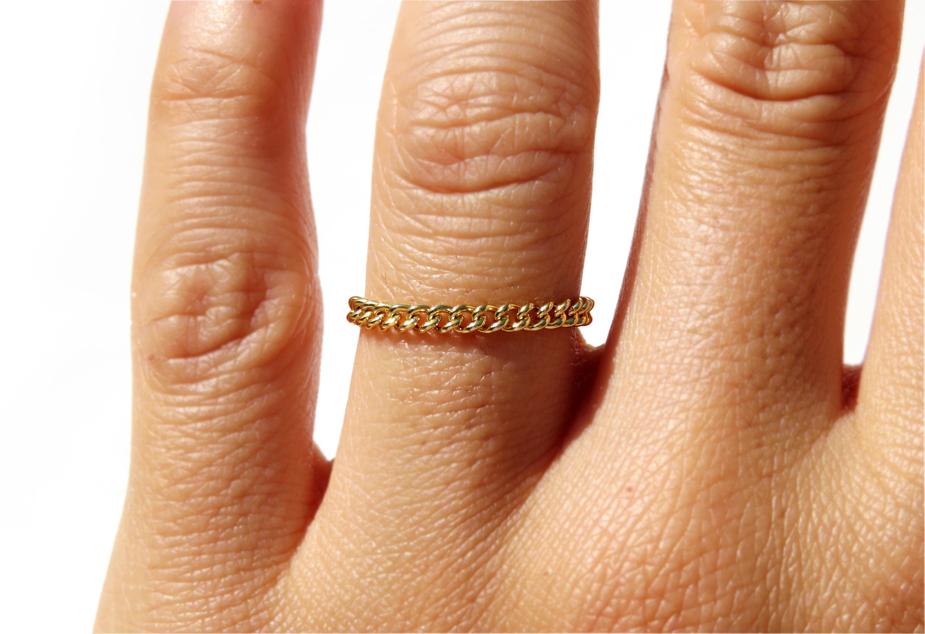 Gold Chain Ring 14k Gold Filled Ring Gold Ring Gold Chain - Etsy