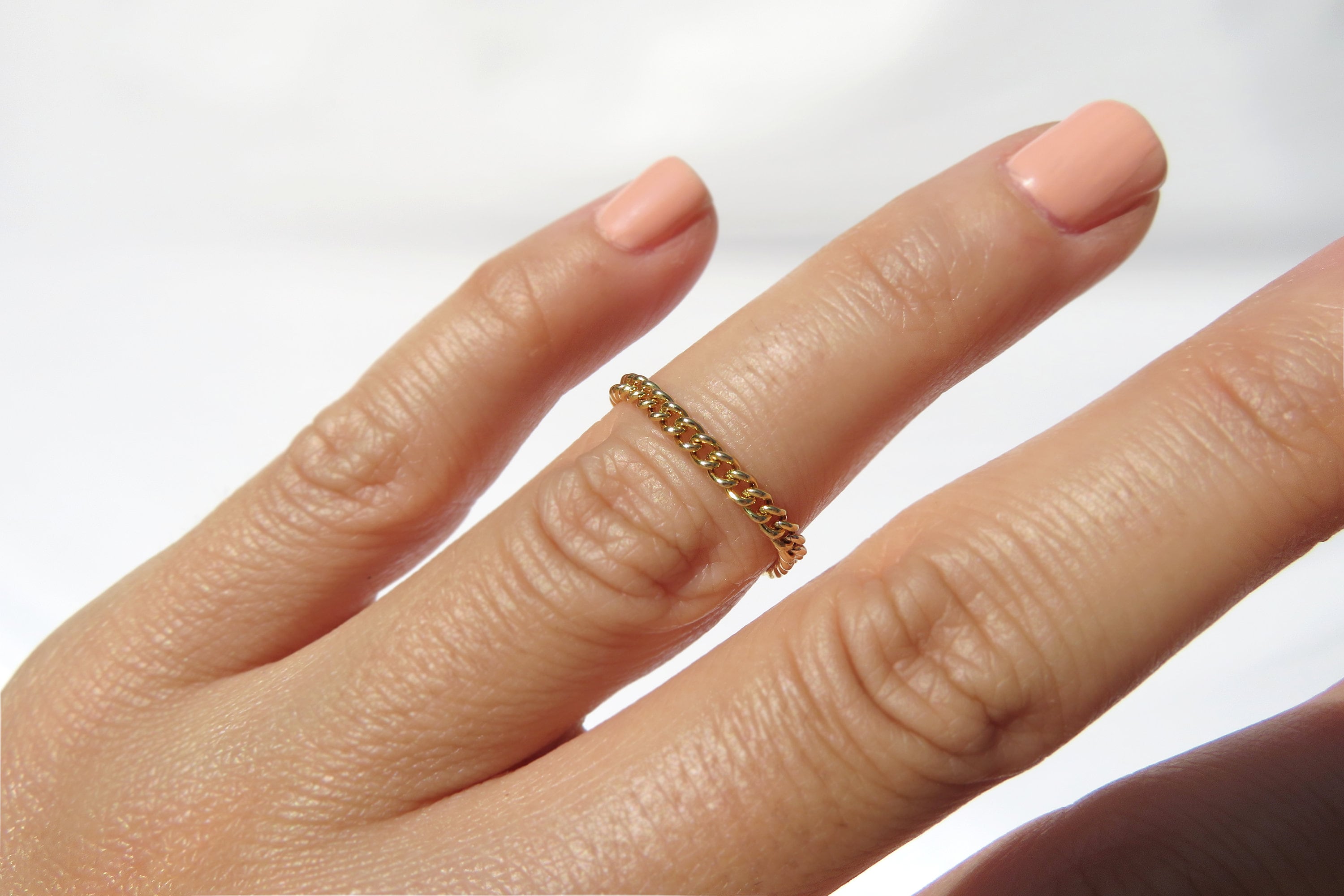 Gold Chain Ring 14k Gold Filled Ring Gold Ring Gold Chain - Etsy