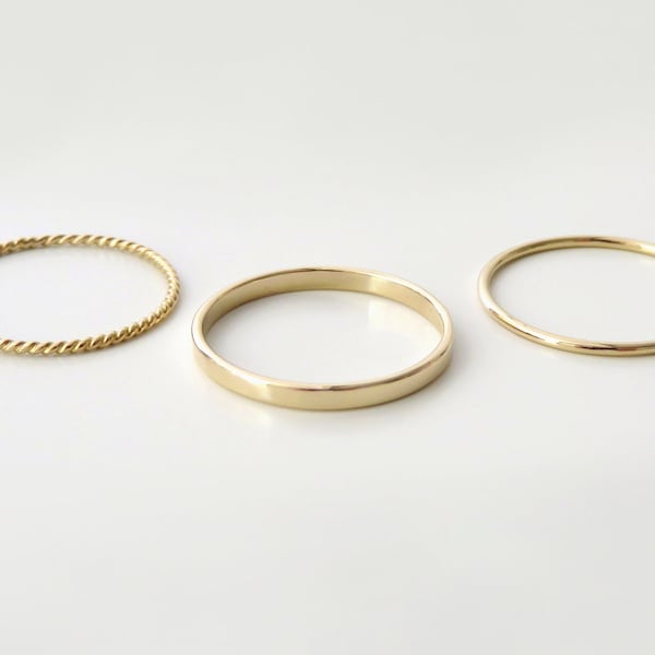 14k Gold Ring Set - Etsy