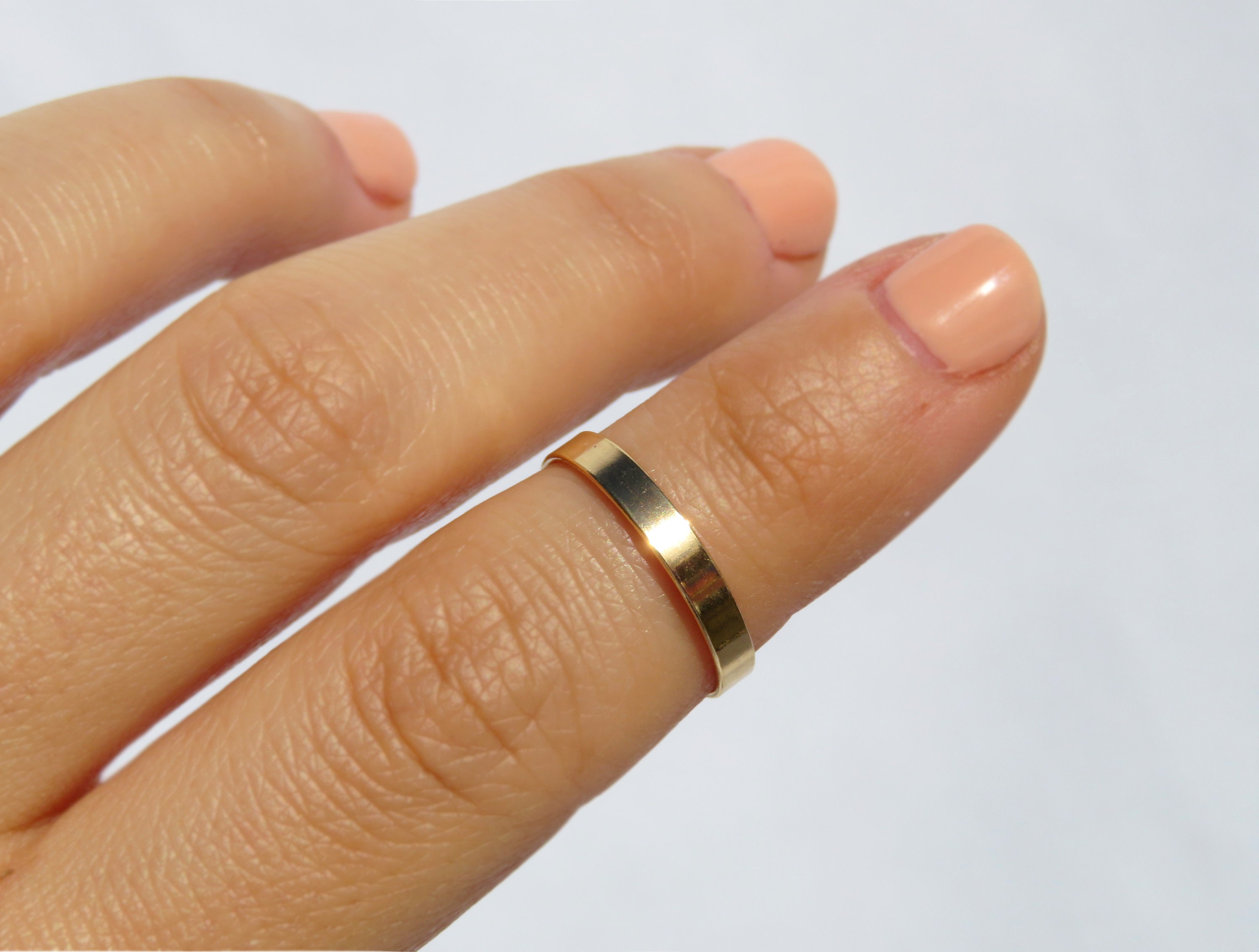Set of Rings Thick Gold Ring Gold Ring 14k Gold Filled - Etsy