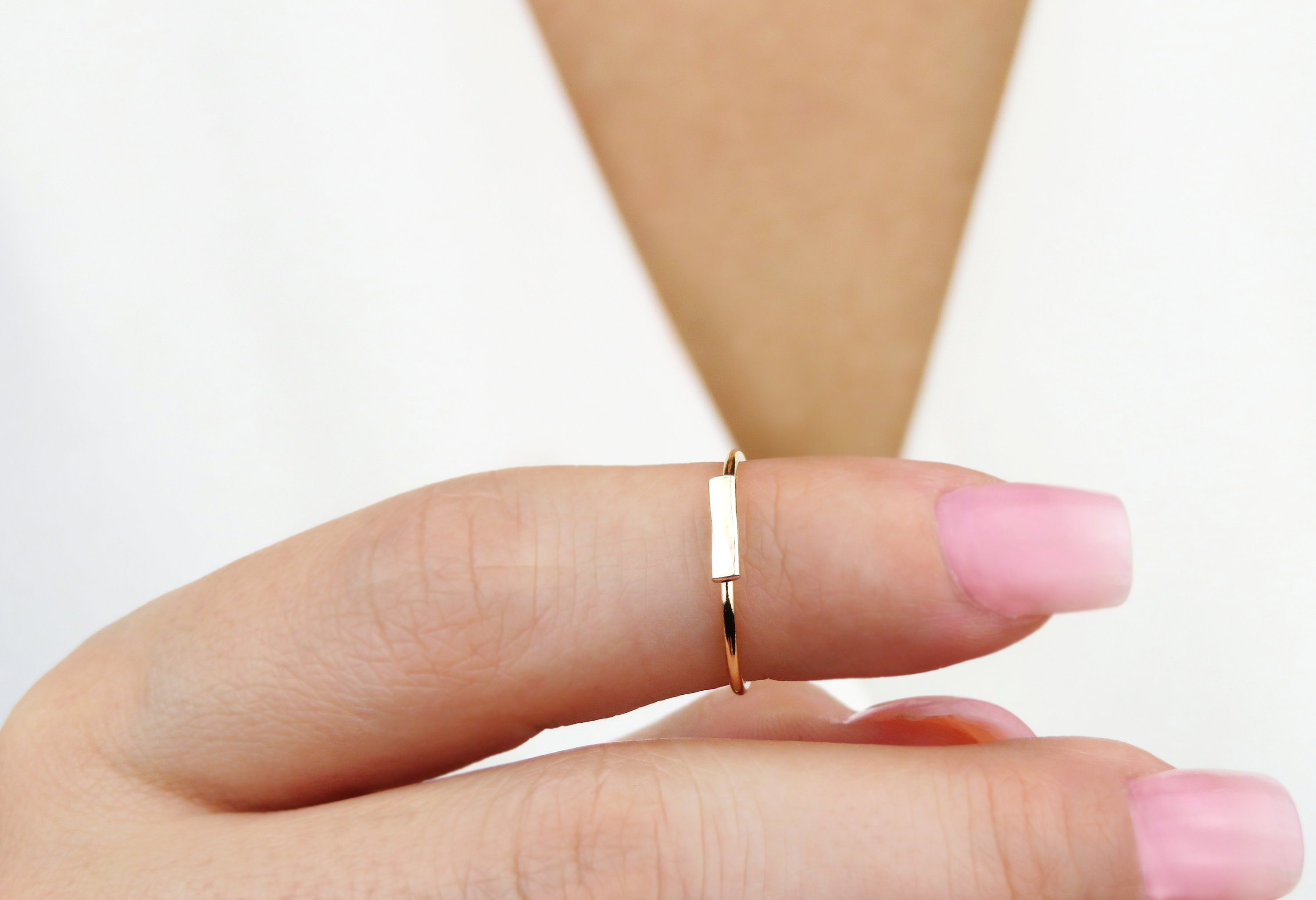 Gold Ring Gold Bar Ring 14k Gold Filled Ring Bar Ring | Etsy