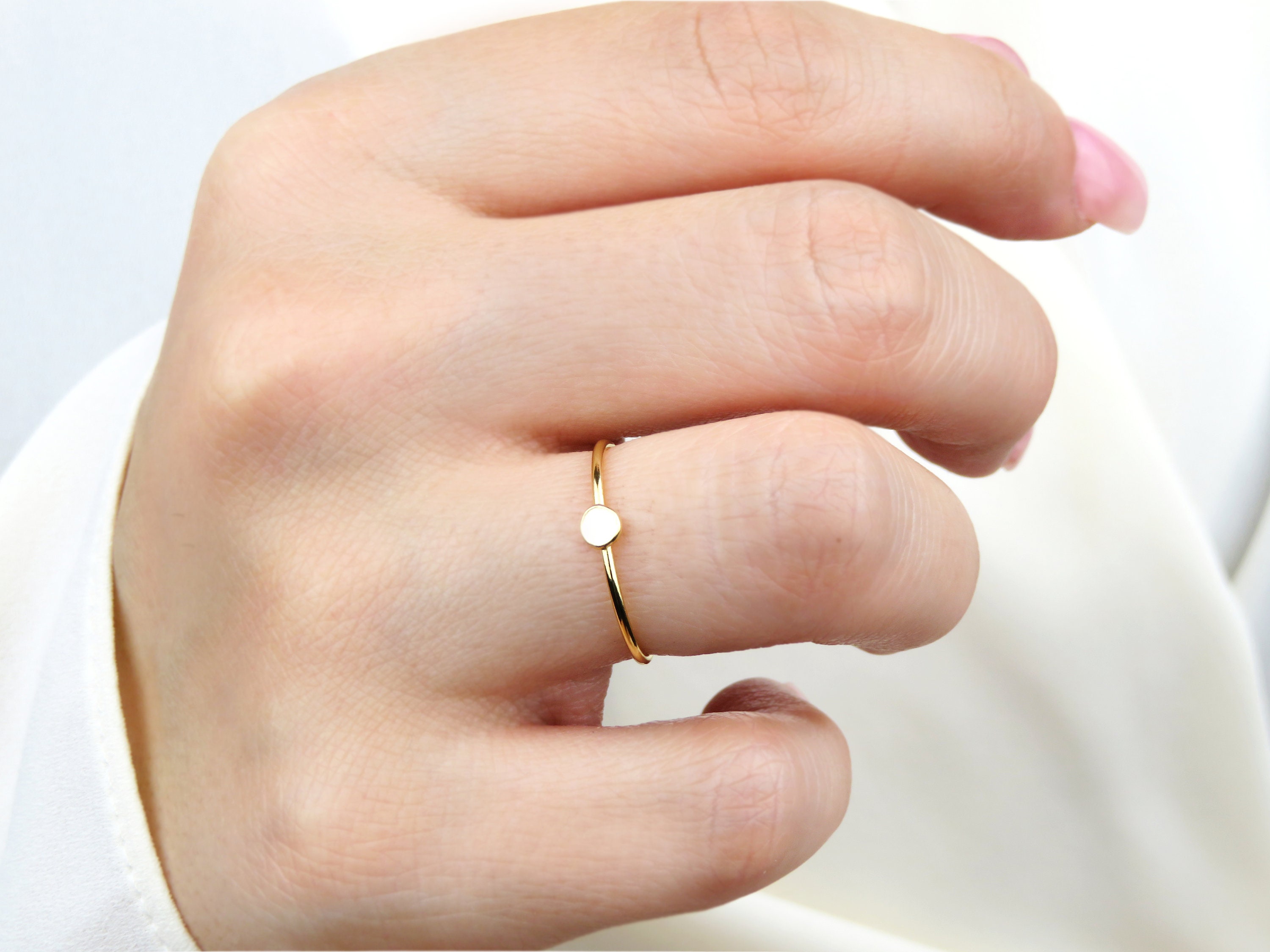 14k Gold Filled Ring Circle Ring Dainty Gold Ring - Etsy