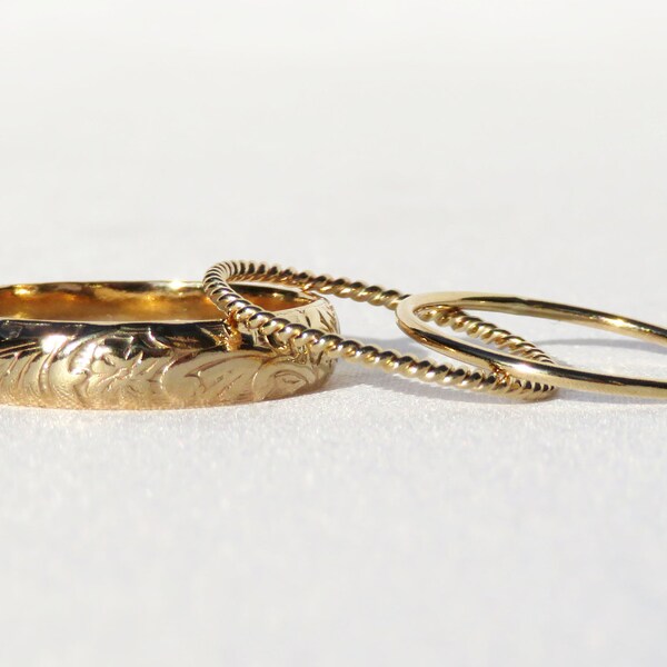 Gold Stack Rings - Etsy