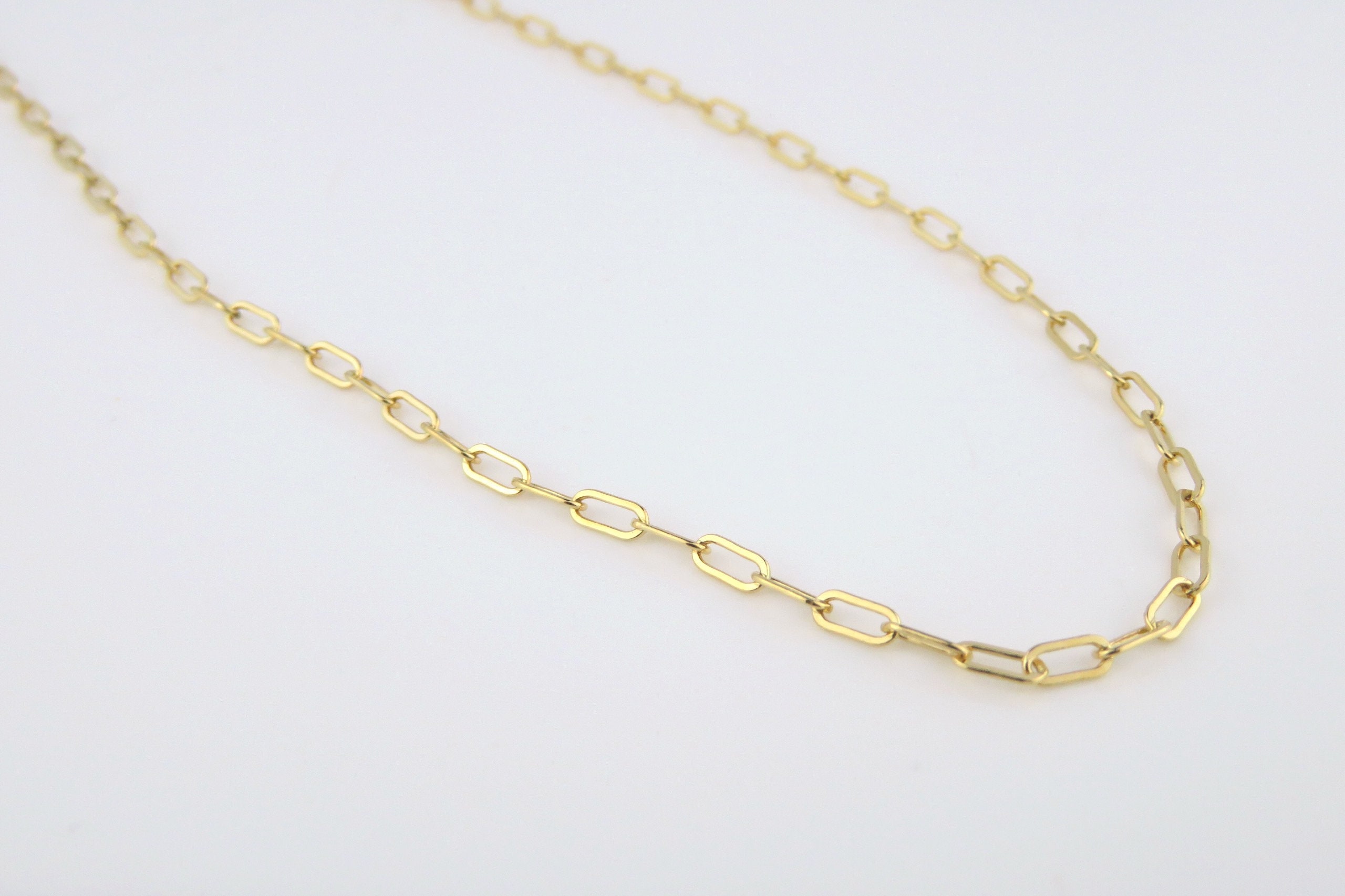 Rectangle Chain Necklace Paperclip Chain Necklace Yellow - Etsy