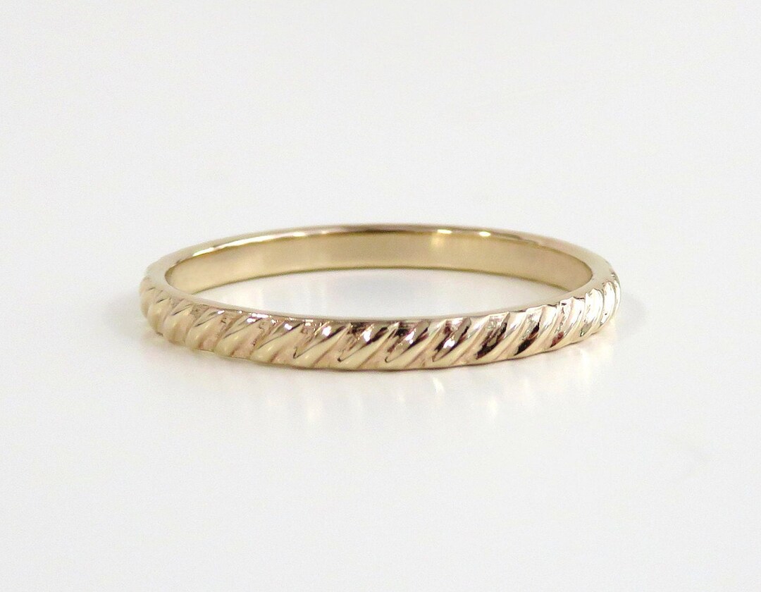 14k Gold Pattern Ring, Solid Gold Ring, Gold Stack Ring, 14k Gold ...