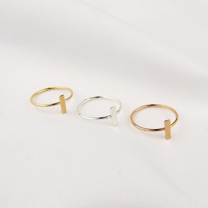 Bar Ring, Vertical Bar Ring, Simple Gold Ring, 14k Gold Filled Ring ...