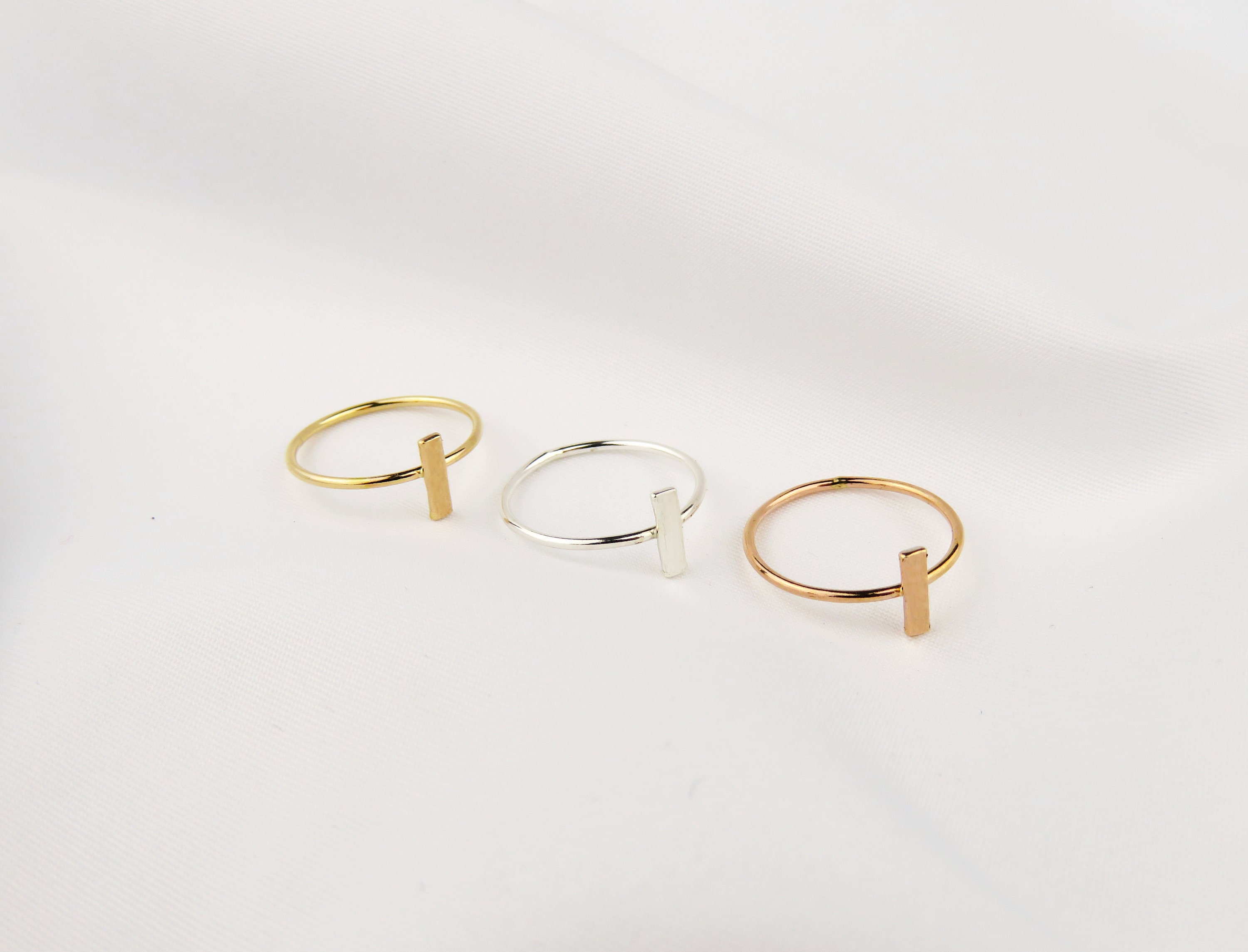 Bar Ring Vertical Bar Ring Simple Gold Ring 14k Gold Filled - Etsy