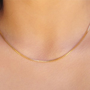 Gold Box Chain, Gold Box Necklace, Gold Necklace, Gold Filled Necklace ...