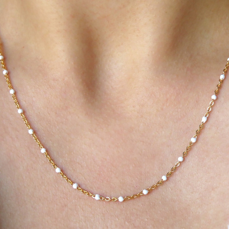Gold Bead Necklace - Etsy