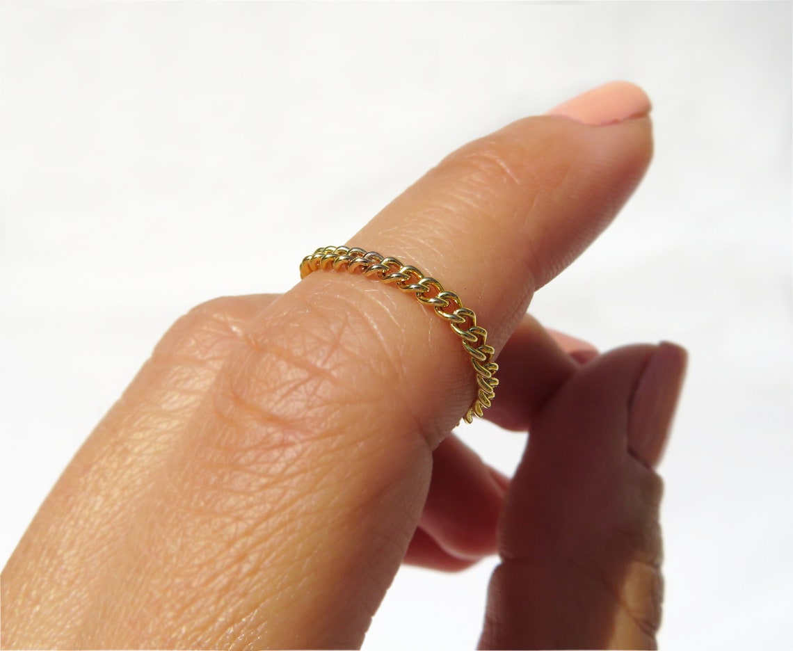 Gold Chain Ring 14k Gold Filled Ring Gold Ring Gold Chain | Etsy