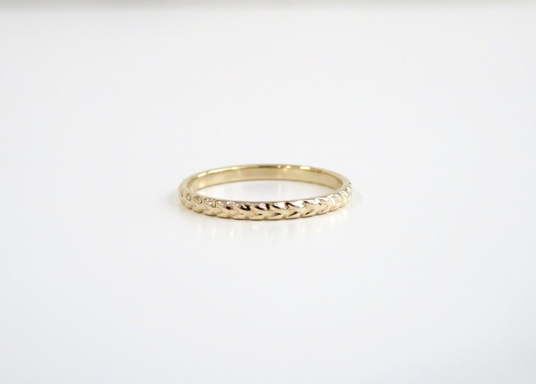 14k Gold Ring, 14k Gold Pattern Ring, Solid Gold Ring, Gold Stack Ring ...