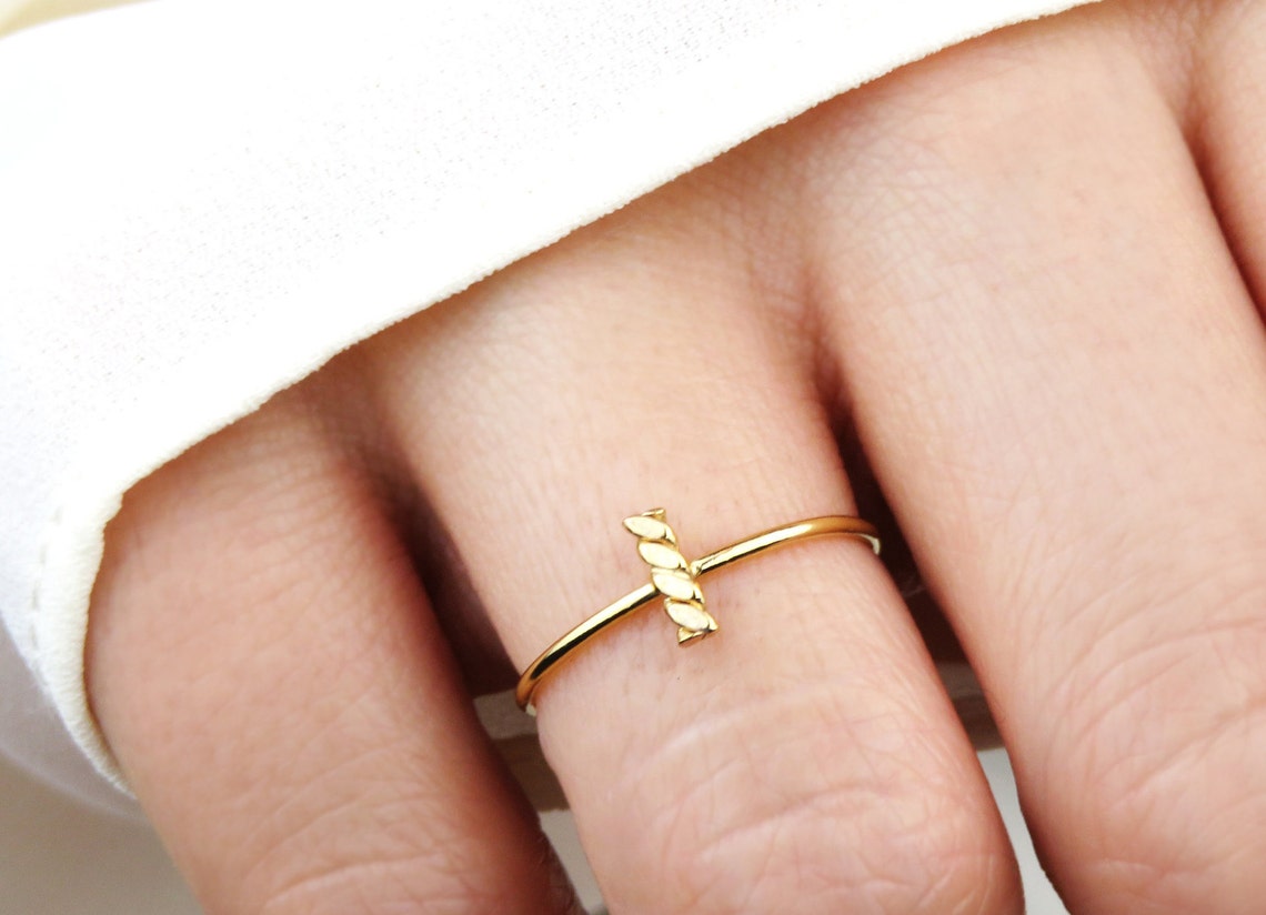Bar Ring Gold Bar Ring Gold Ring Simple Gold Ring Delicate - Etsy