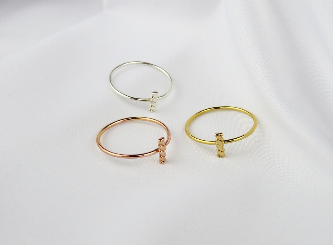 Bar Ring Gold Bar Ring Gold Ring Simple Gold Ring Delicate - Etsy