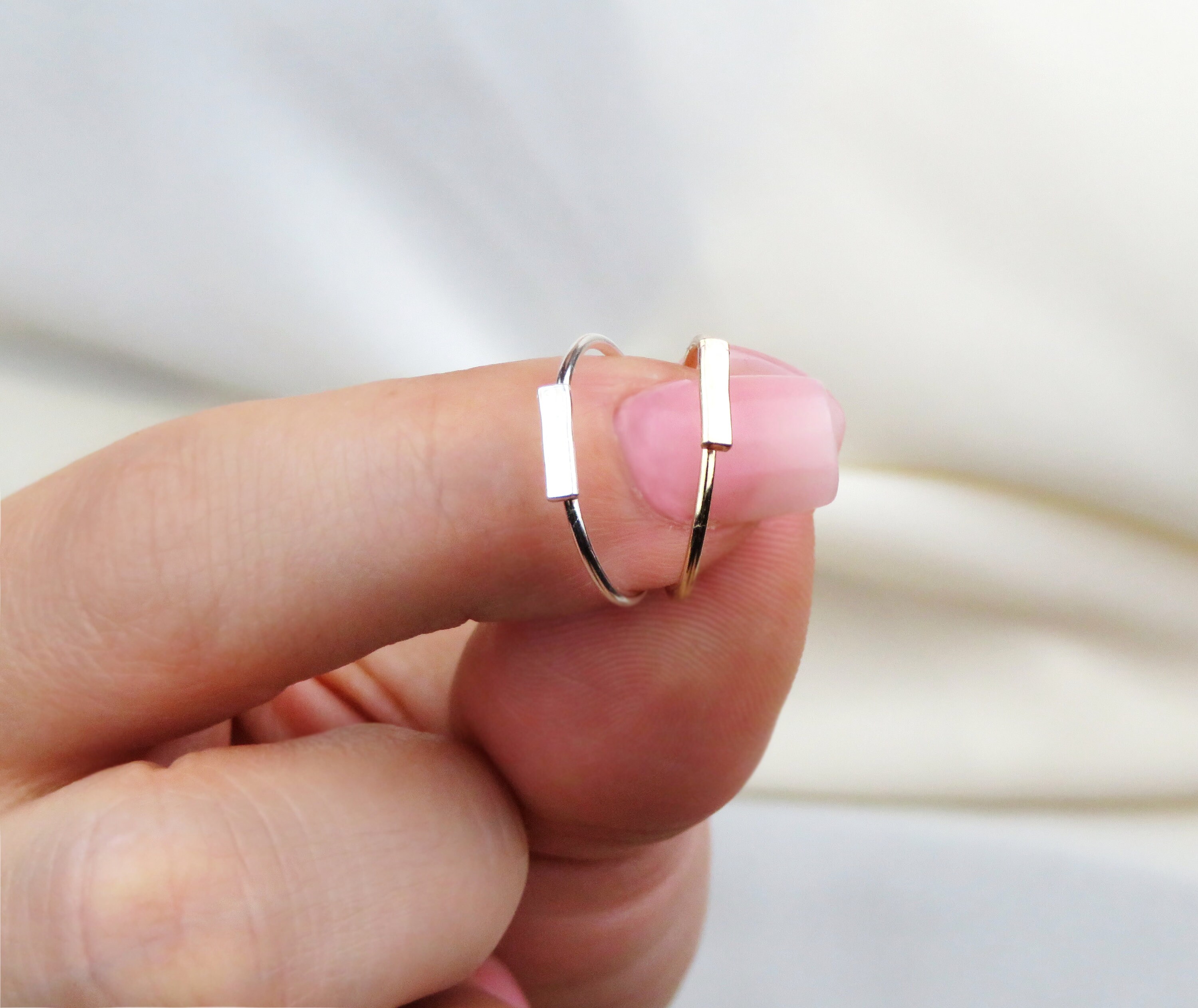 Gold Ring Gold Bar Ring 14k Gold Filled Ring Bar Ring | Etsy