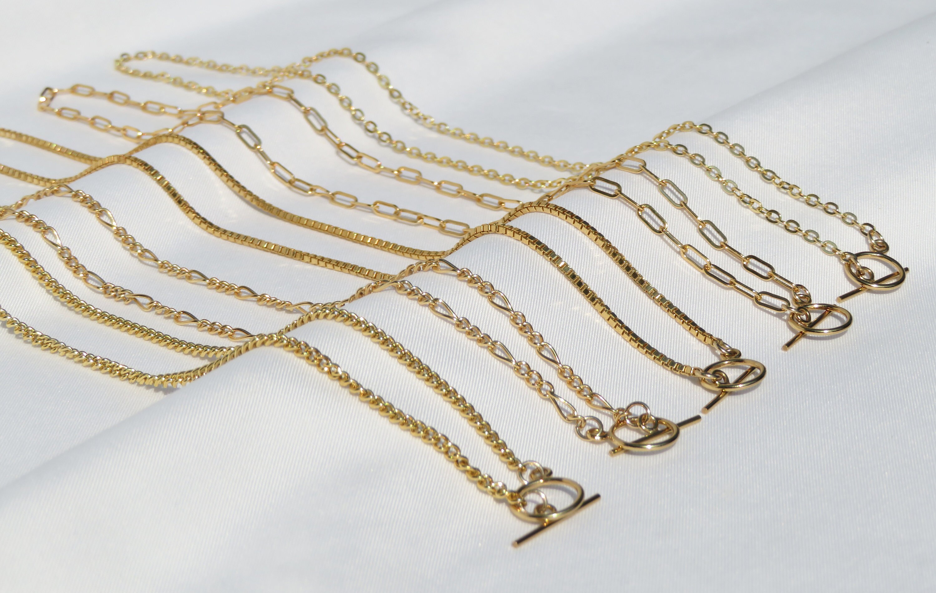 Gold Chain Necklace Gold Toggle Clasp Necklace Gold | Etsy