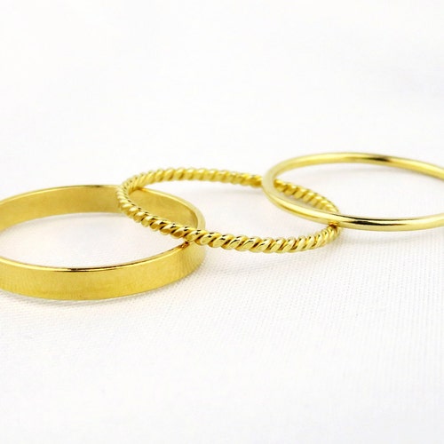 Gold Stacking Ring Set Set of Rings Gold Filled Ring Thick - Etsy