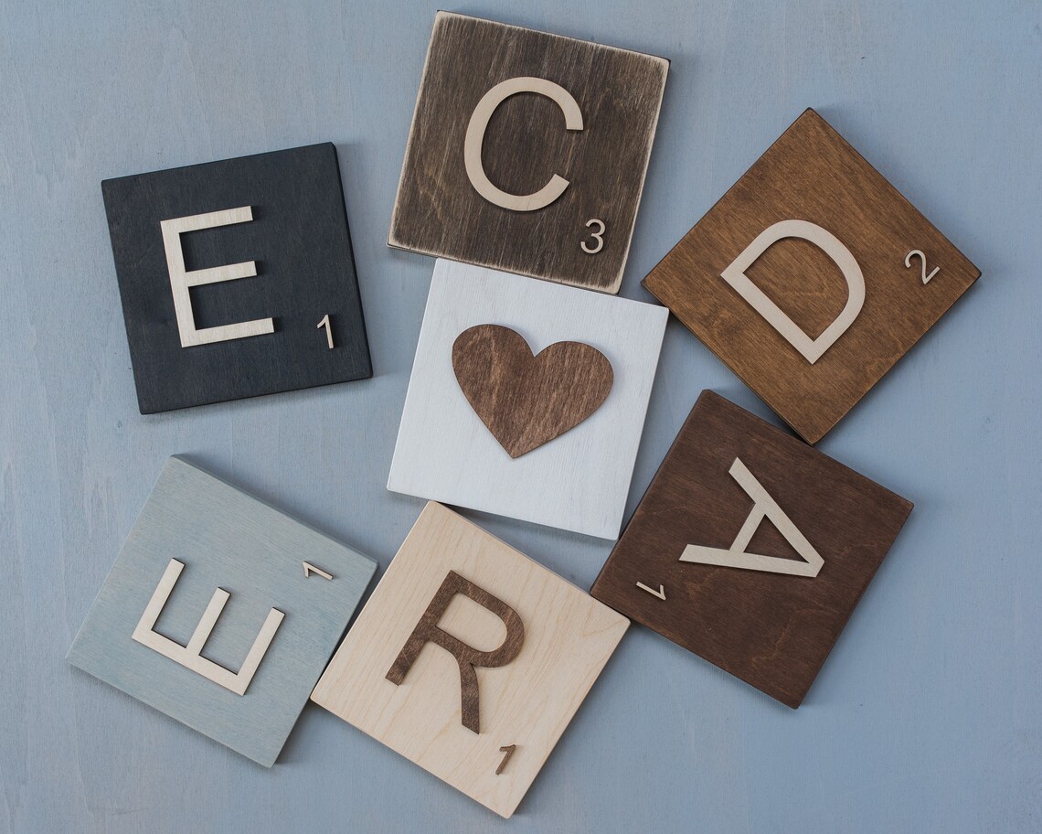 5.5 Large Scrabble Tiles Scrabble Wood Letters | Etsy