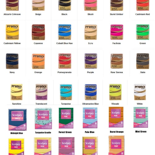 Big Bundle Sculpey Premo Polymer Clay Color Recipes Summer - Etsy