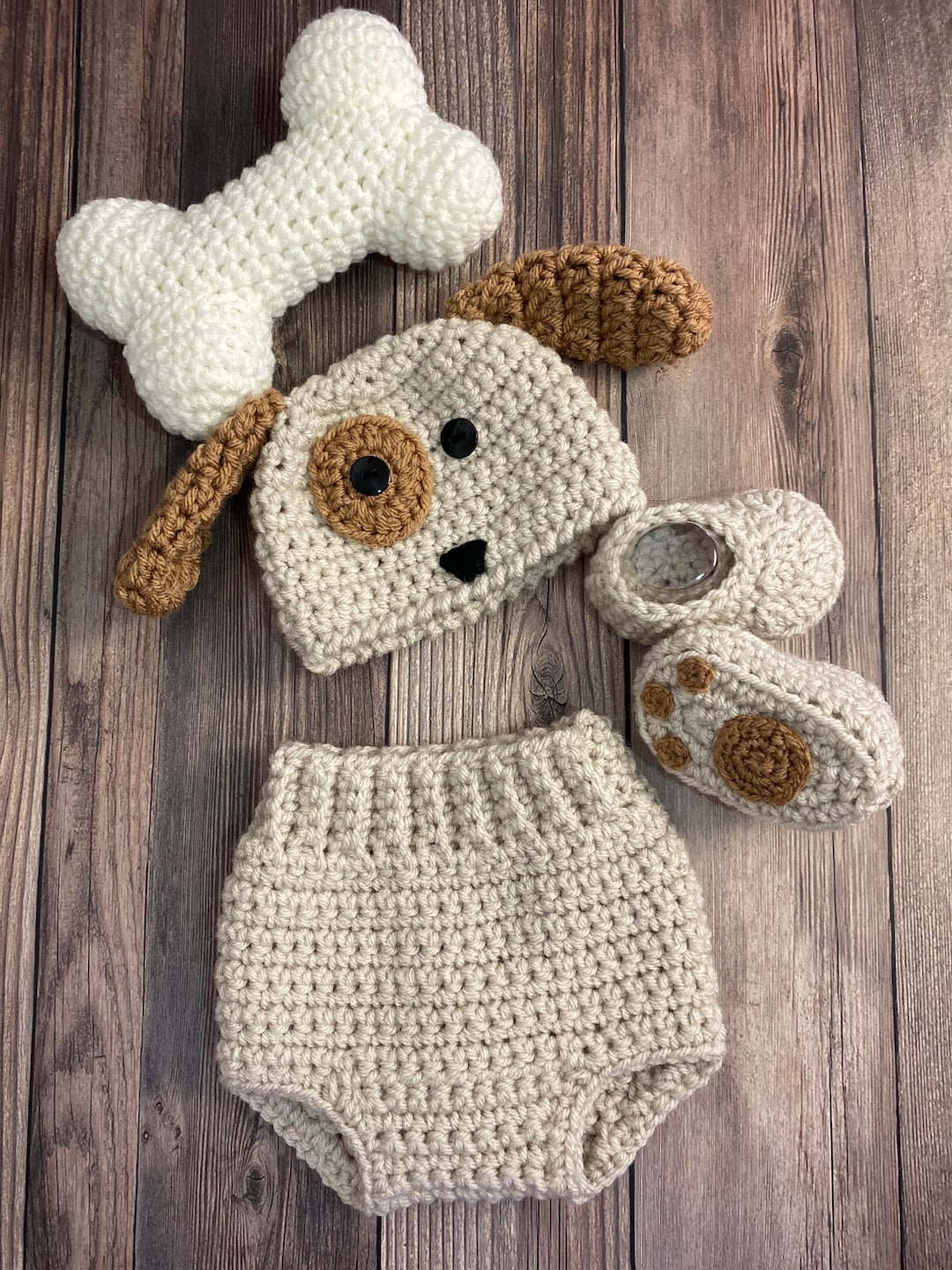 Puppy With Bone Brown/tan Photo Prop. Costume. Newborn Size Only. Fast ...