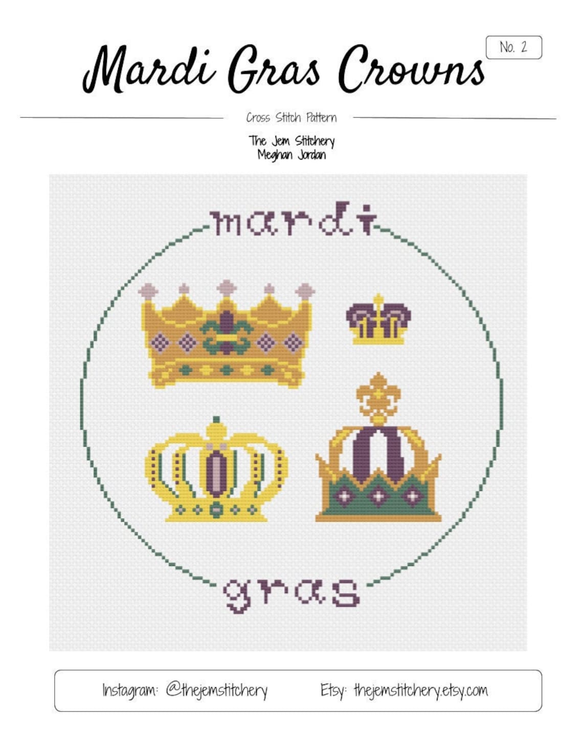 Mardi Gras Crowns Cross Stitch Pattern - Etsy