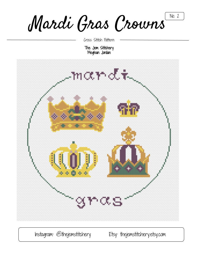 Mardi Gras Crowns Cross Stitch Pattern - Etsy