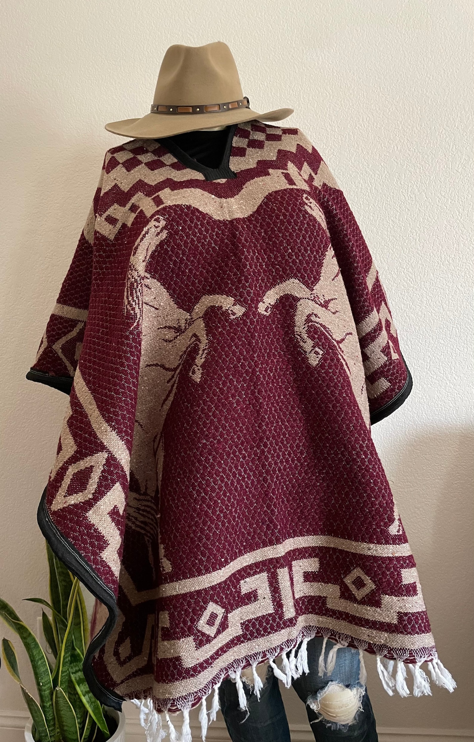 ONE SIZE PLUS Mexican Poncho Gaban Super Cozy Cowboy Cape | Etsy