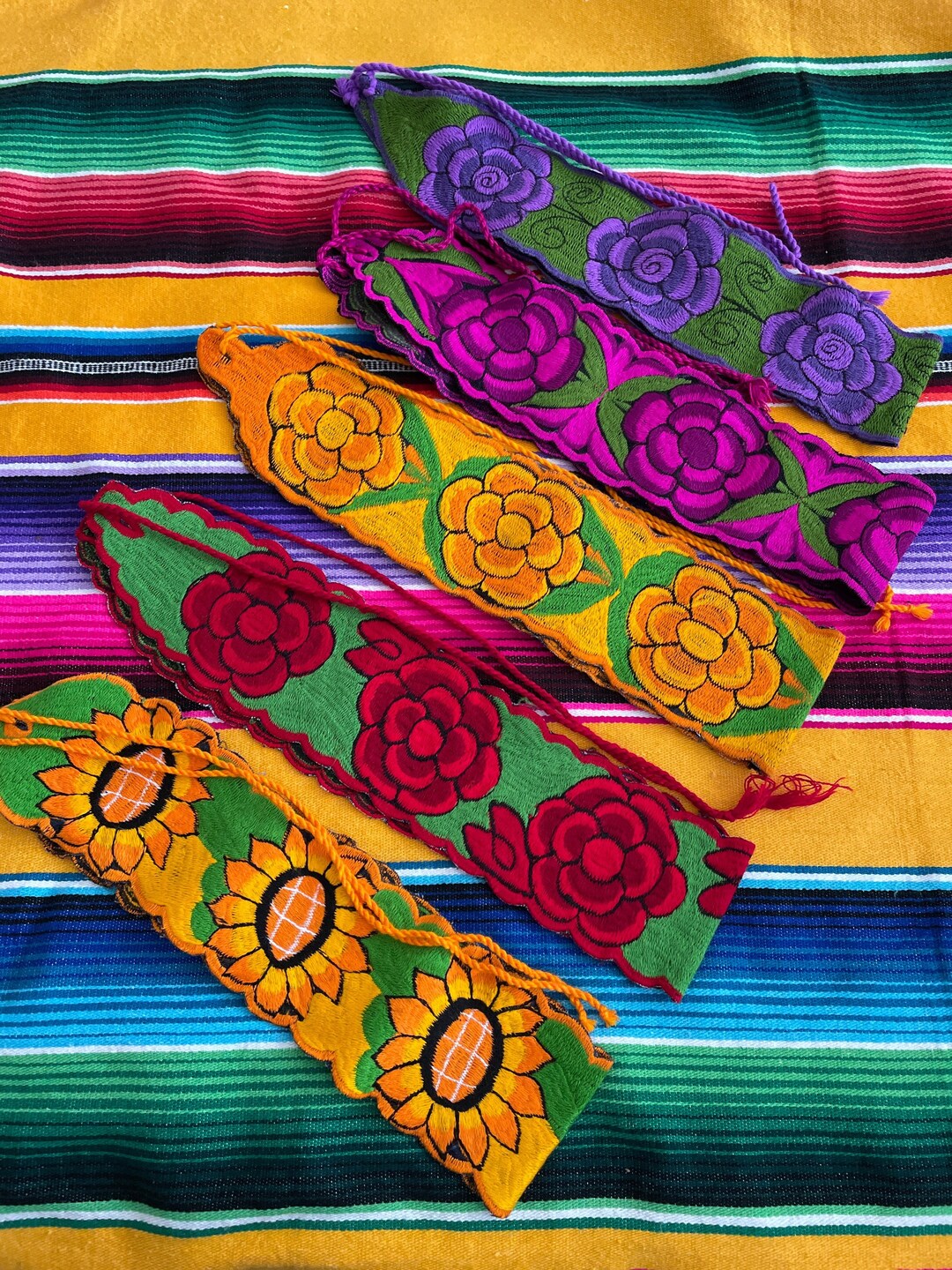 Embroidered Floral Mexican Belts ONE SIZE - Etsy