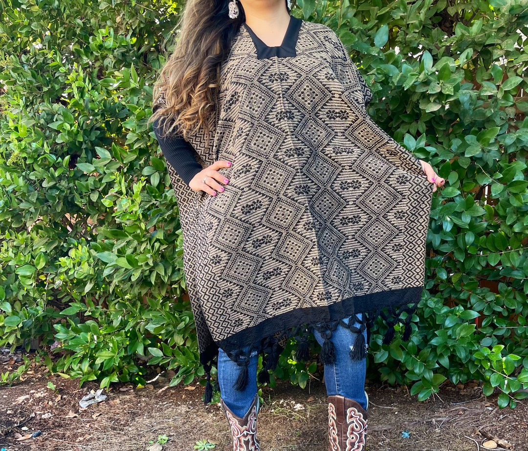 Mexican Poncho One Size Mexican Gabanes - Etsy