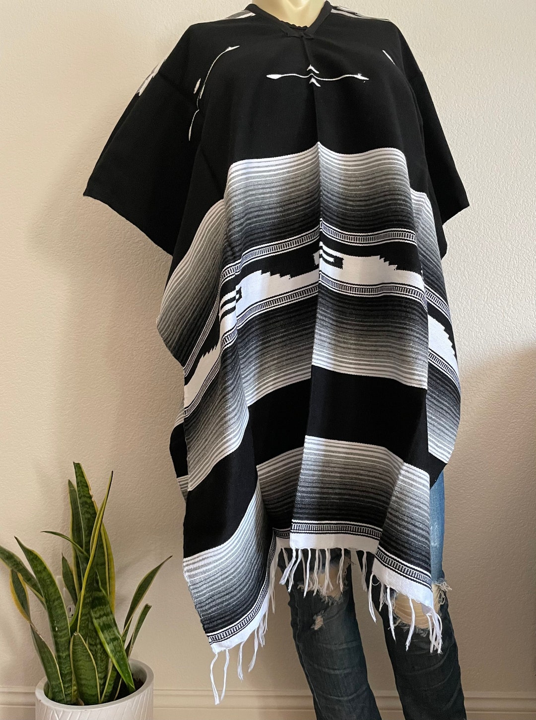 UNISEX - ONE SIZE - Mexican Poncho - Mexican Gaban - Cowboy and Cowgirl ...