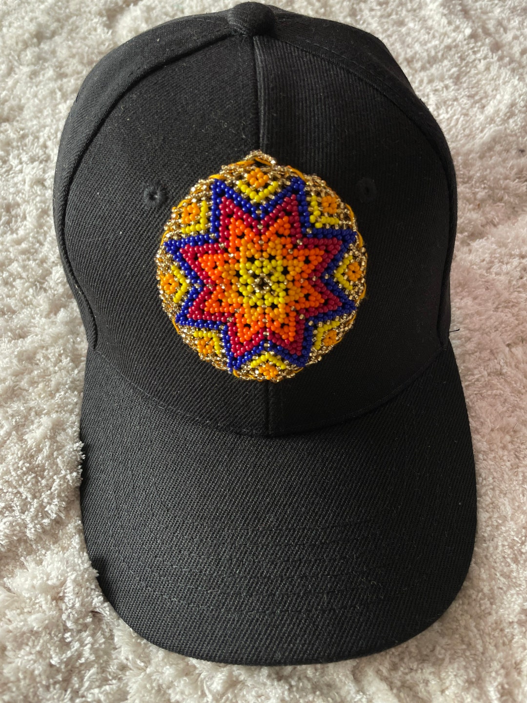 Arte HUICHOL MEXICAN Hand Beaded Hat Unisex and Adjustable - Etsy