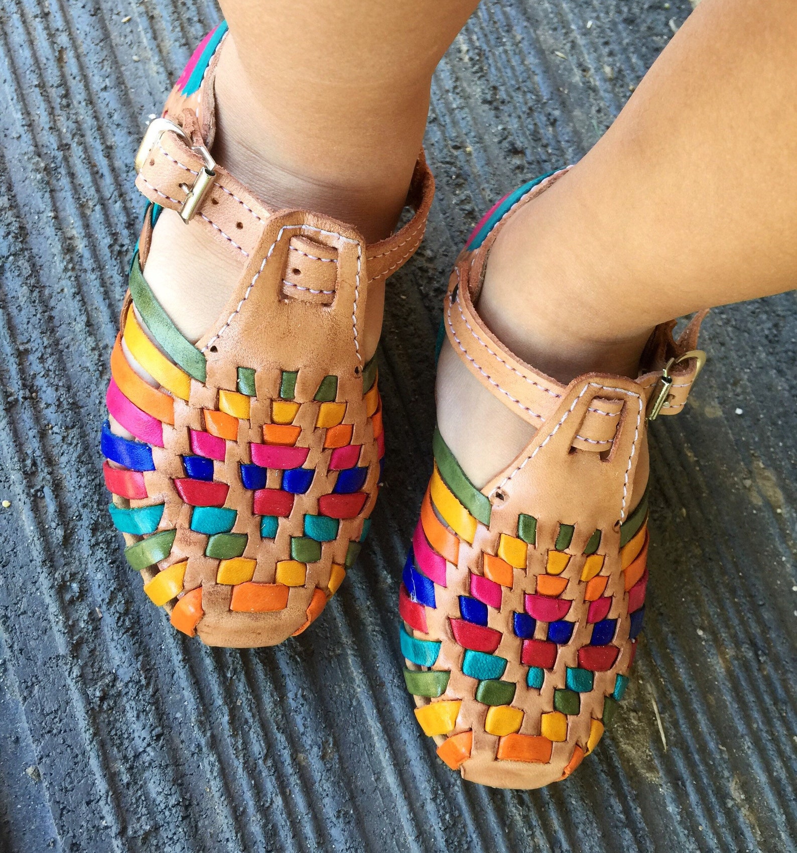 KIDS Mexican Leather Huaraches Sizes 4-5-6-7-8-9 10-11-12-13 - Etsy