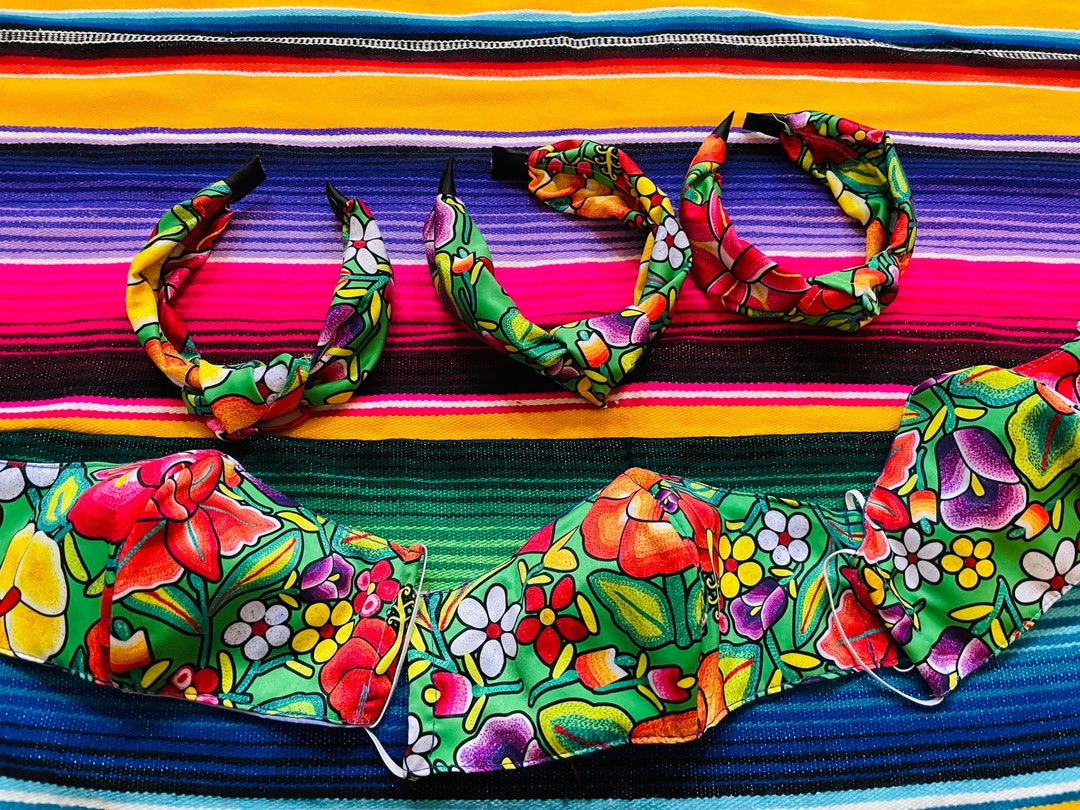 Set of Facemask and Tiara Mexican Face Cover With Tiara - Etsy