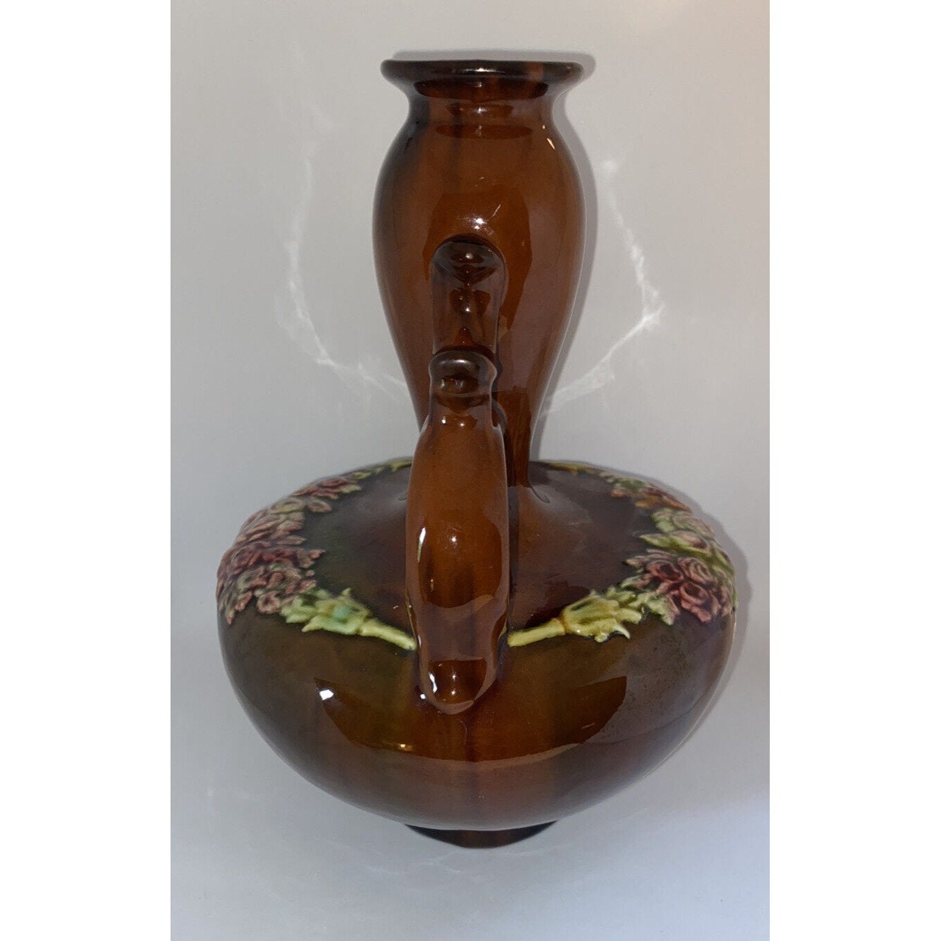 Antique Peters and Reed Double Handled Glazed Vase With Floral - Etsy