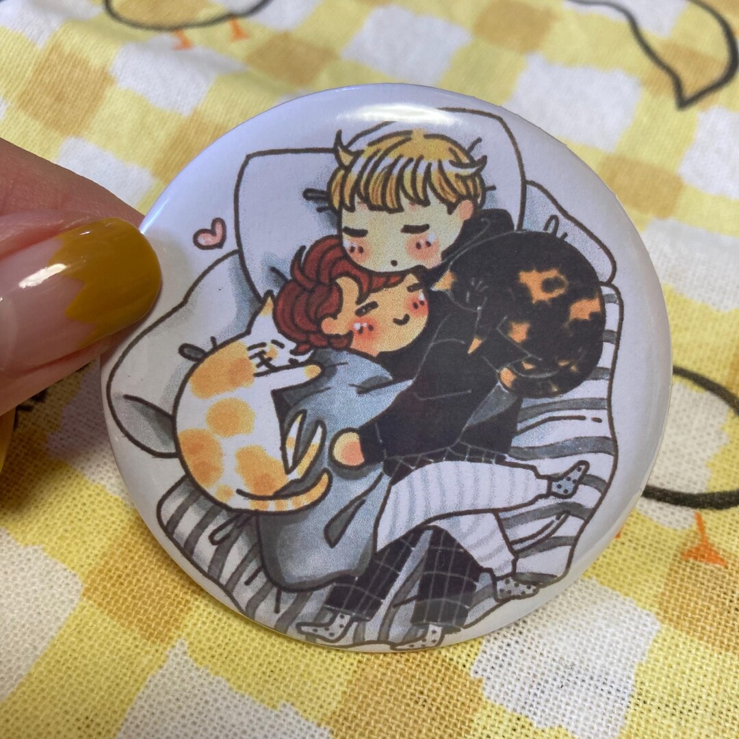 ANDREIL Cat Cuddle Tin Badge - Etsy