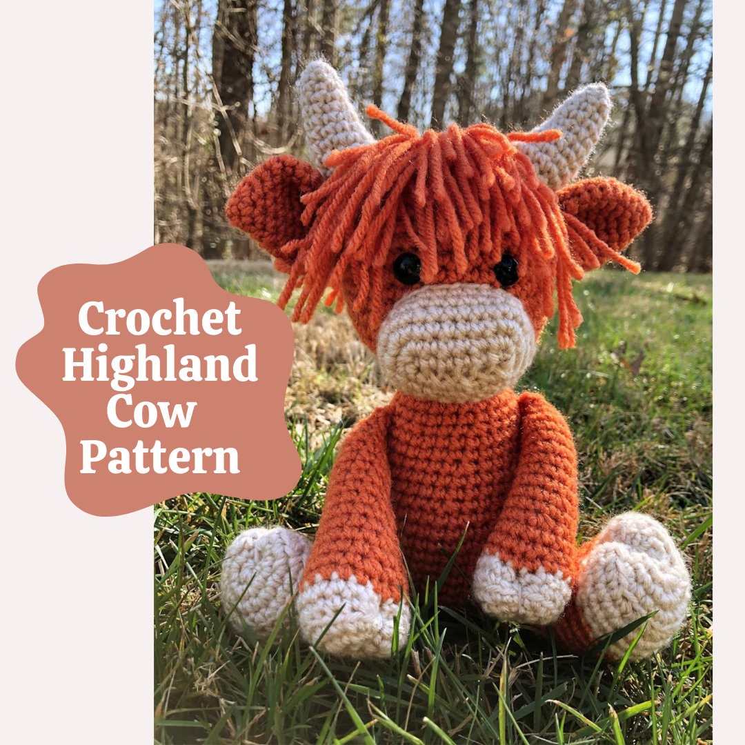 Crochet Highland Cow Pattern Amigurumi Highland Coo Pattern Plush ...