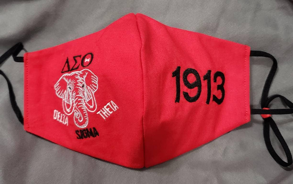 Embroidered Delta Sigma Theta Face Mask/covering - Etsy