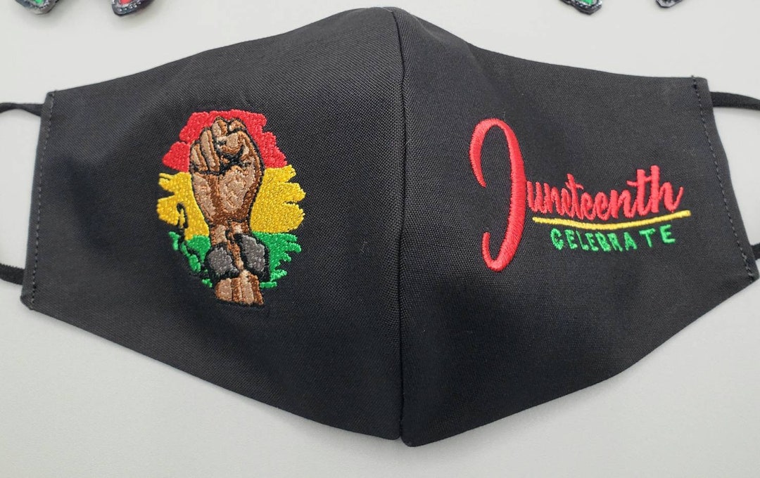 Embroidered Juneteenth Face Mask - Etsy