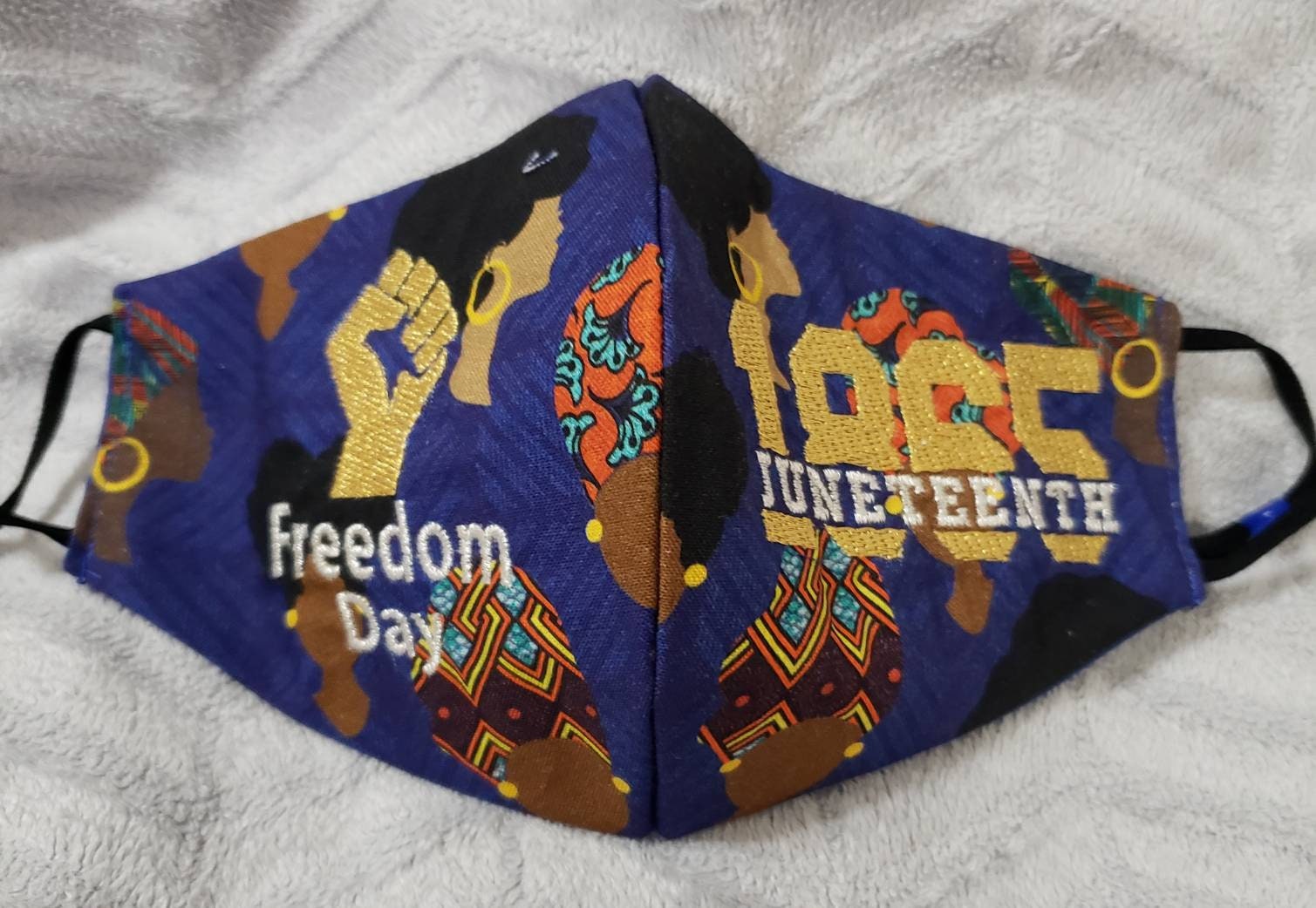 Embroidered Juneteenth Face Mask | Etsy