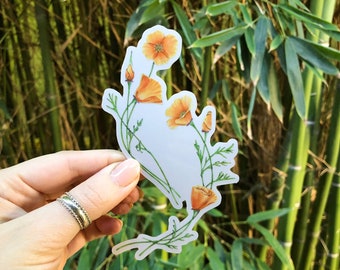 3 Vinyl Poppies Sticker California Poppy Flower Flowers Bumper Computer ...